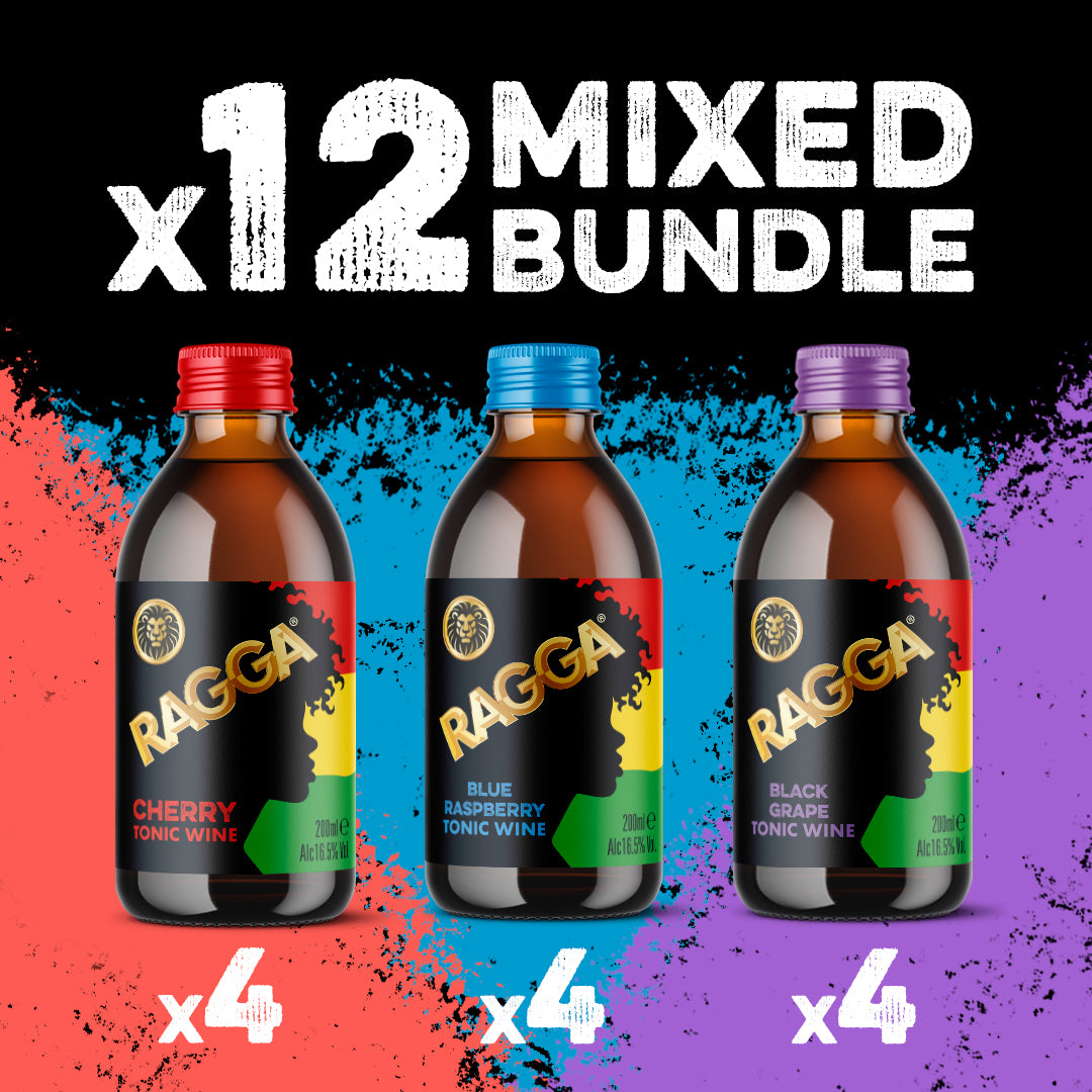 Ragga Tonic Cherry, Black Grape & Blue Raspberry Bundle 12 x 200ml 16 ...